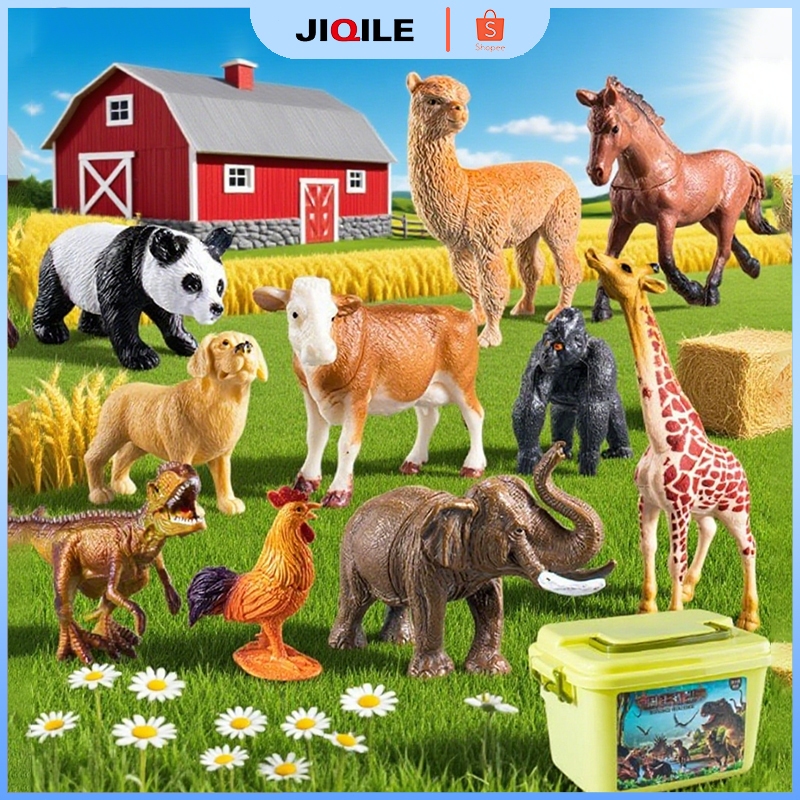 Jual JIQILE Animal Figure Animal Mainan Set 58Pcs Dunia Binatang Model ...
