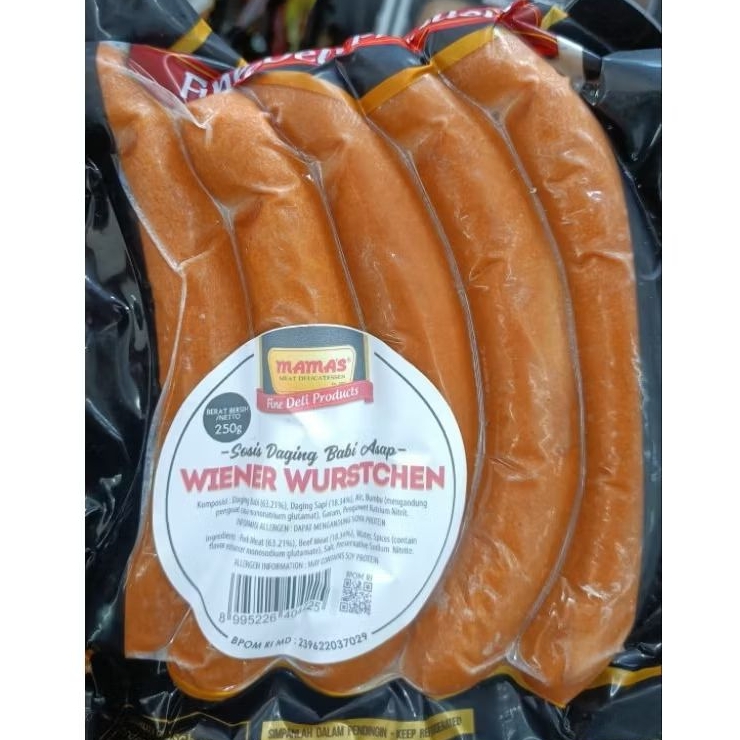 Jual Sosis Babi Wiener Wurstchen Mamas 250 gr (PT. Soejasch) | Shopee ...