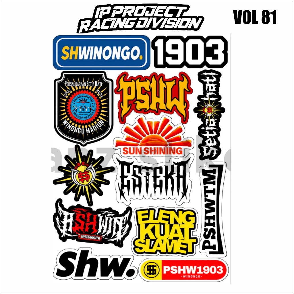 Jual STIKER PSHW WINONGO ISI 13pcs ANTI AIR, STIKER PERGURUAN STIKER ...