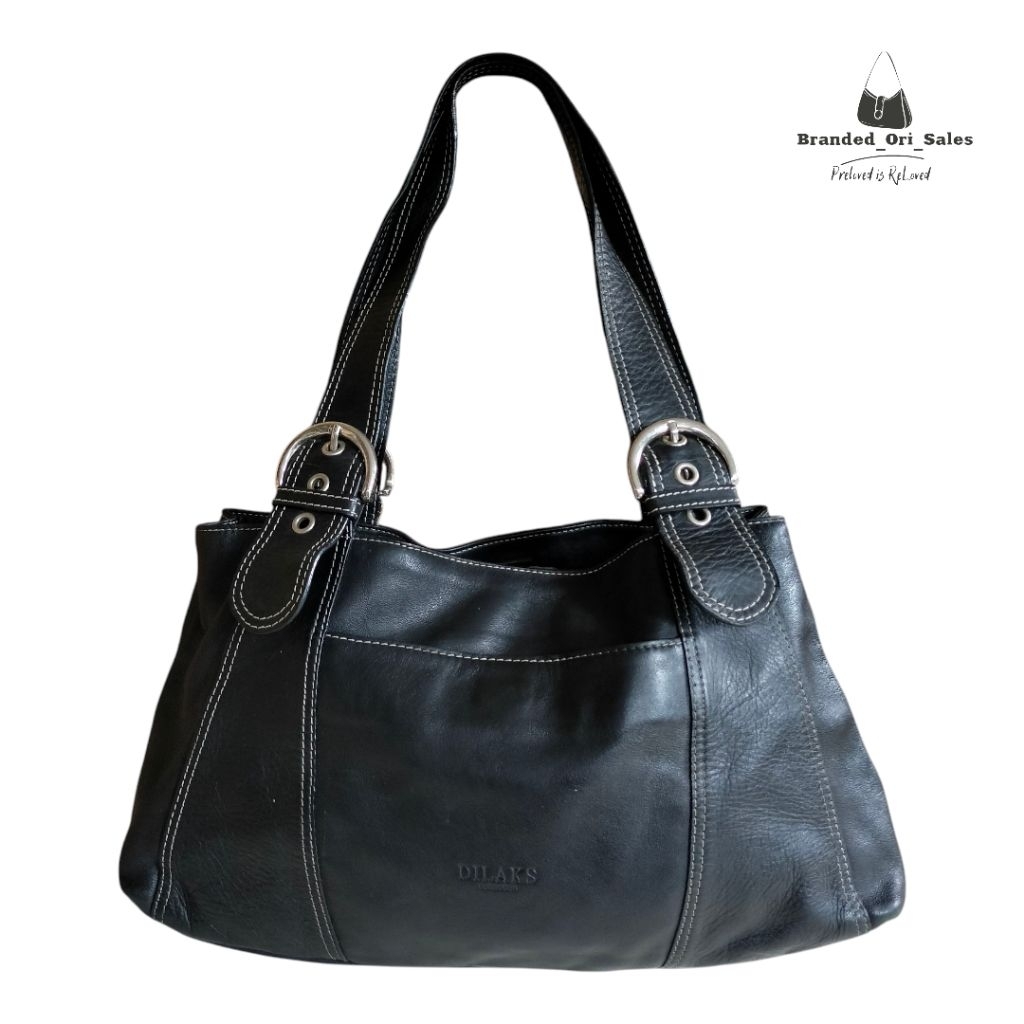 Jual TAS DILAKS BLACK LEATHER SHOULDER BAG | Shopee Indonesia