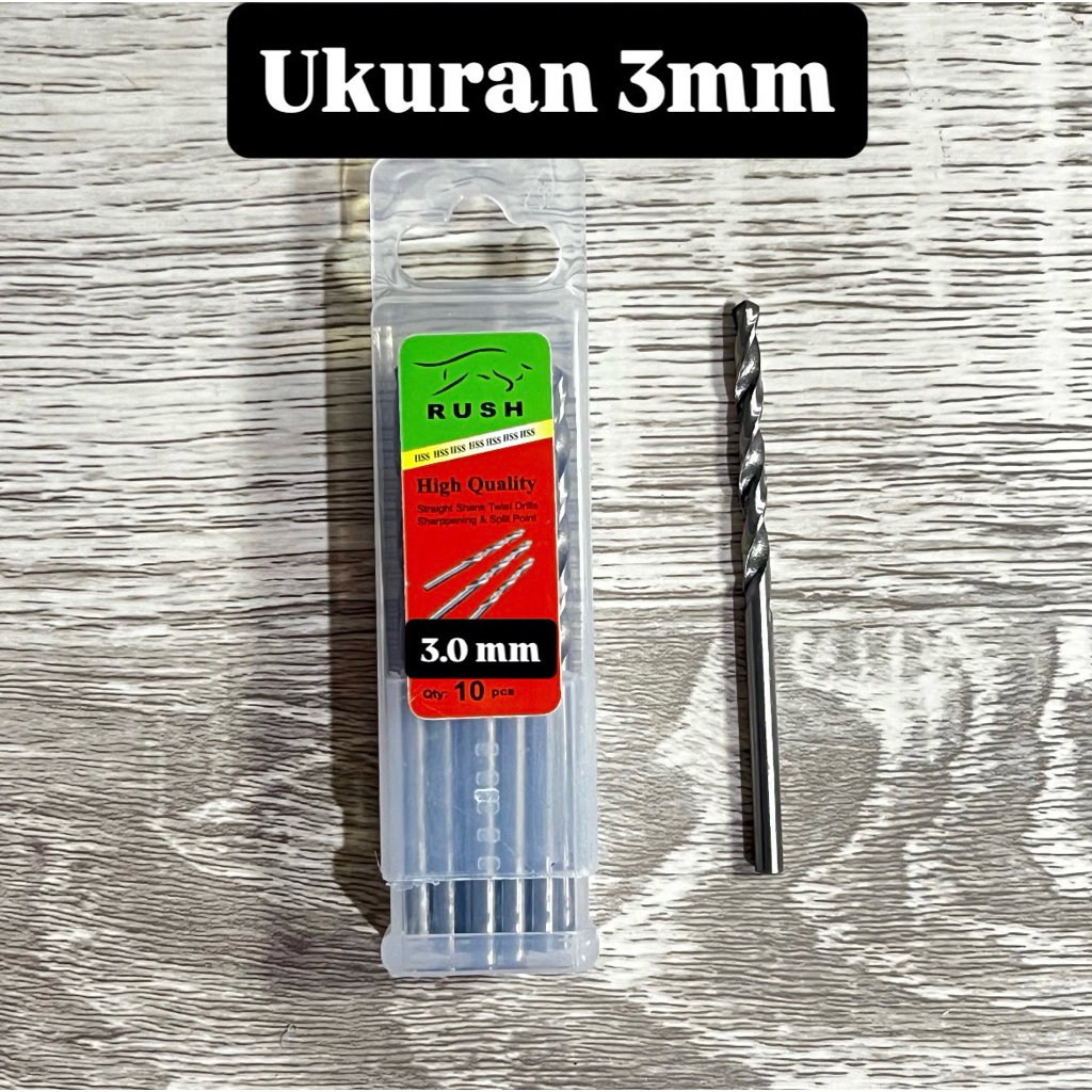 Jual Mata Bor Besi Rush 3mm Original | Mata Bor Baja Perkakas Tajam ...