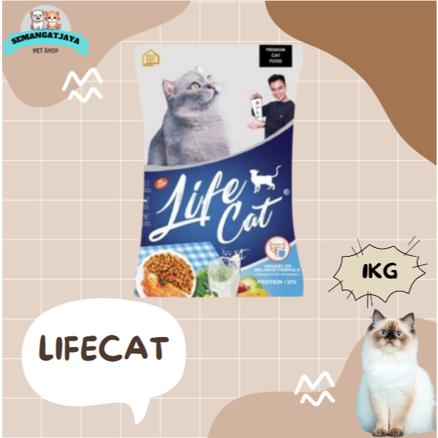Jual Life Cat DRY Food Repack 1KG / Makanan Kucing Lifecat | Shopee ...