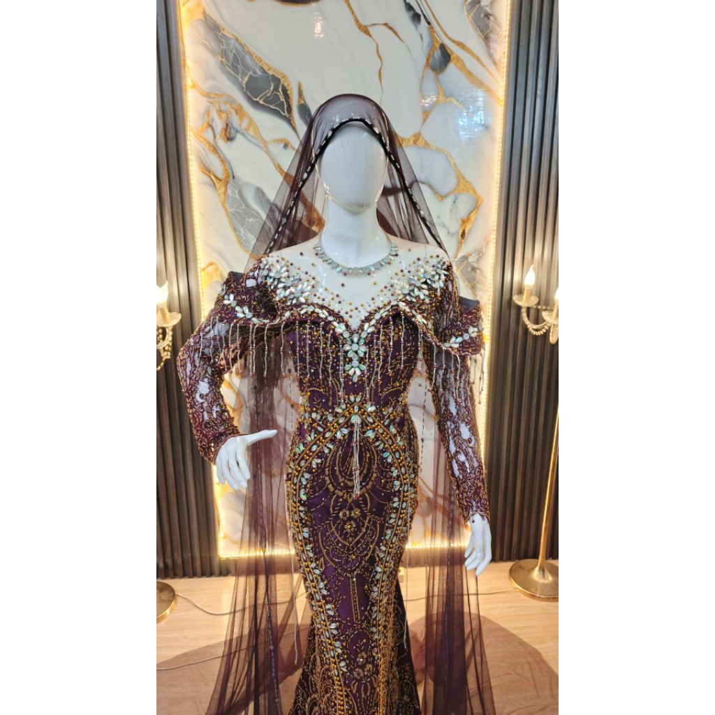 Jual slim burgandy free slayer jubab veil hijab | Shopee Indonesia