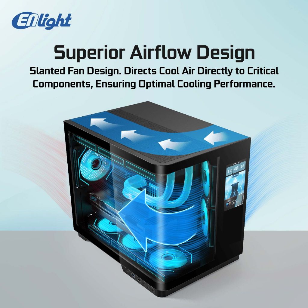 Jual ENLIGHT Z11 / Z11s LCD Digital Display + 3 Fan Avalone mATX Curve ...