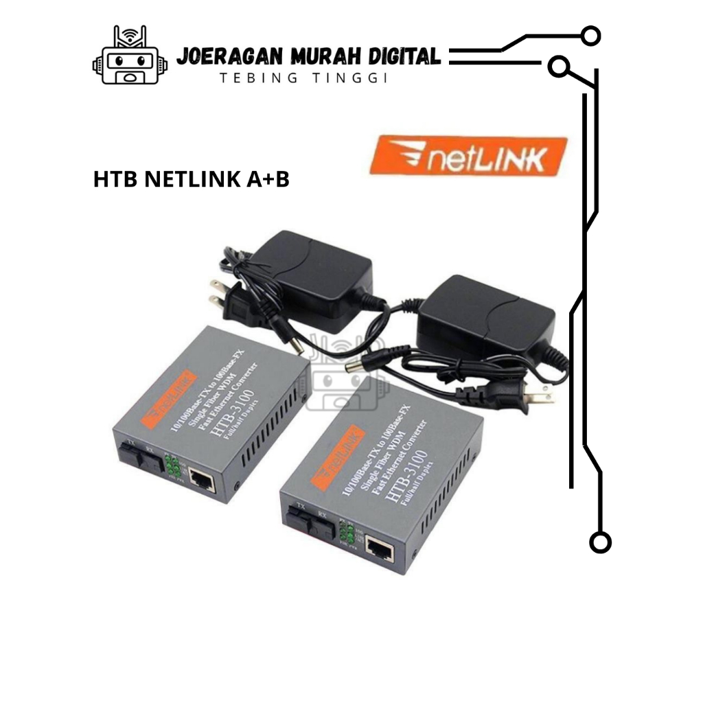 Jual NETLINK HTB-3100 AB SEPASANG FIBER OPTIC CONVERTER LAN RJ45 ...