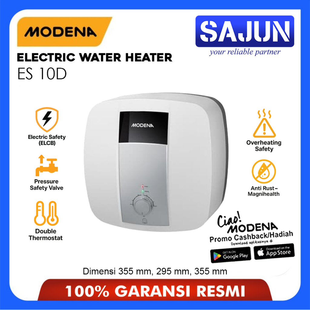 Jual Modena Electric Water Heater 10 Lt CASELLA ES 10D Pemanas AIr ...
