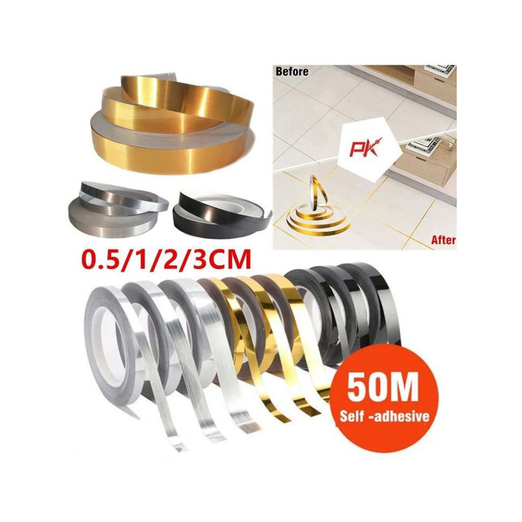 Jual Stiker List Gold Strip Dinding Lantai 50 Meter 0,5cm/1cm/2cm/3cm ...
