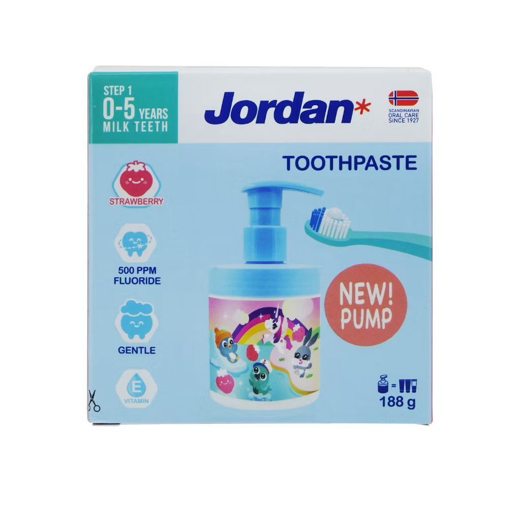 Jual Jordan Oral Care Kids Toothpaste STEP 1 STAWBERRY PUMP REFILL ...