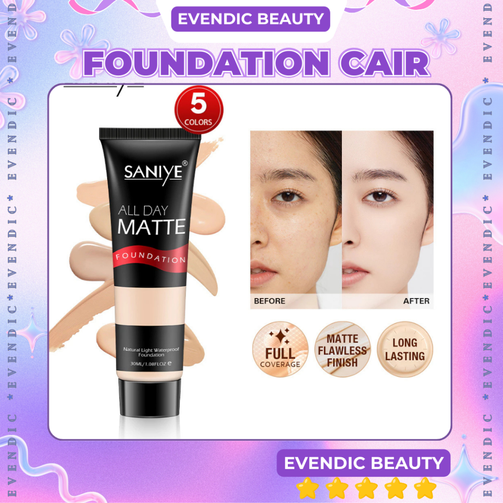 Jual READY SANIYE Foundation Cair Matte Poreless Liquid Foundation ...