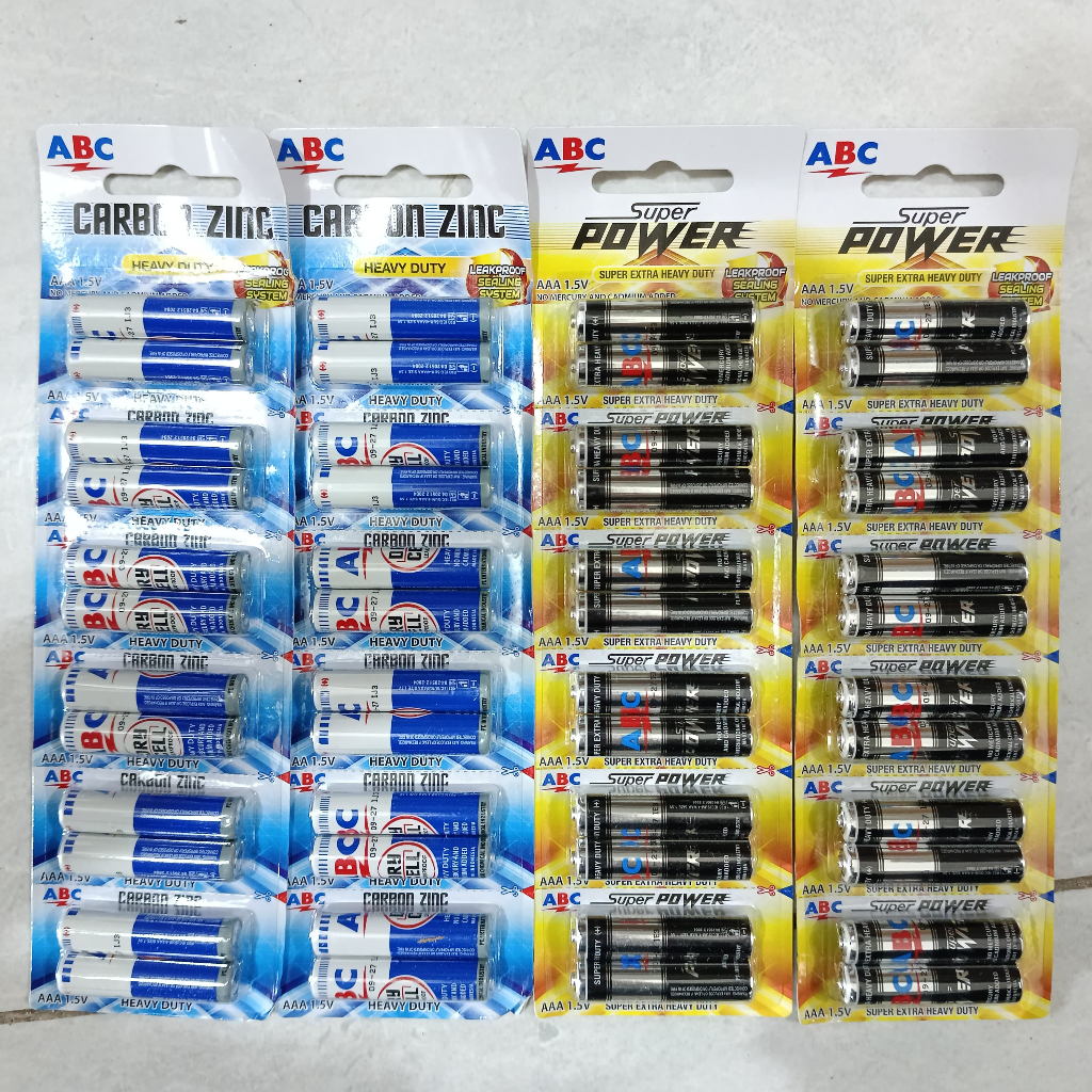 Jual 1 Renteng Batu Baterai AAA ABC Biru CARBON ZINC 1.5 V Isi 12 Pcs ...