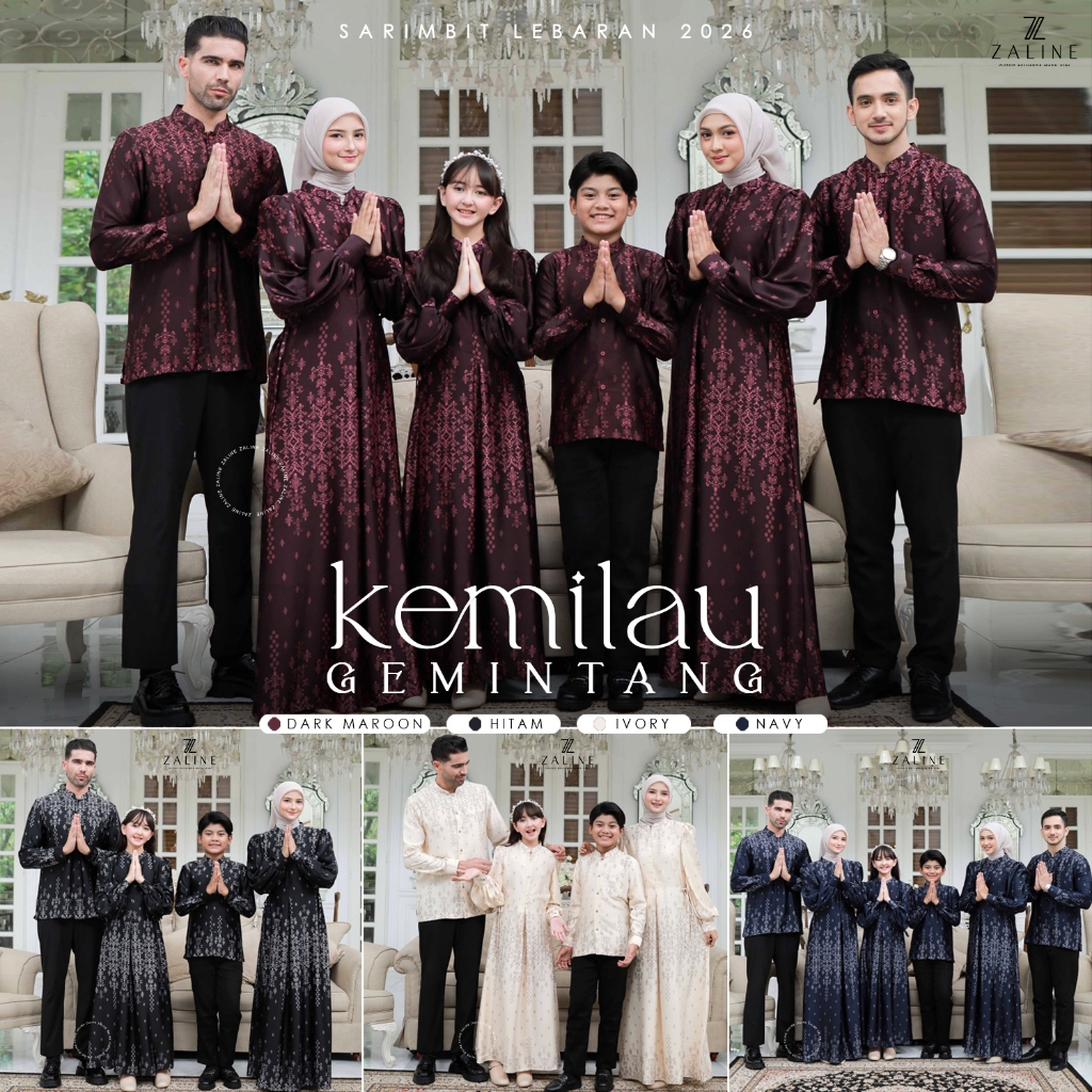 Jual Zaline - Sarimbit Keluarga 2026 Lebaran Premium Motif Etnik ...