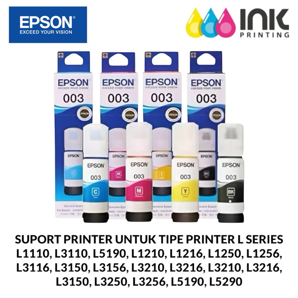 Jual TINTA EPSON 003 ORIGINAL 1SET 4 WARNA | Shopee Indonesia
