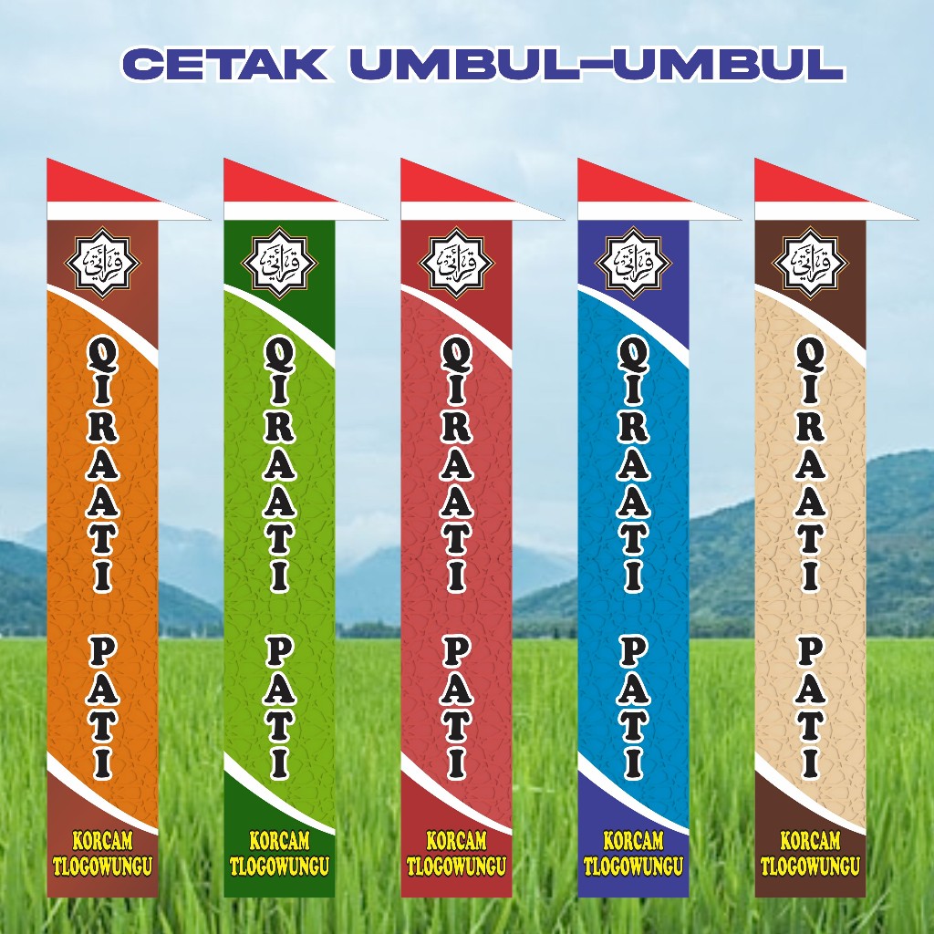 Jual CETAK KAIN UMBUL UMBUL TPQ QIRAATI CUSTOM NAMA LOGO / JASA CETAK ...