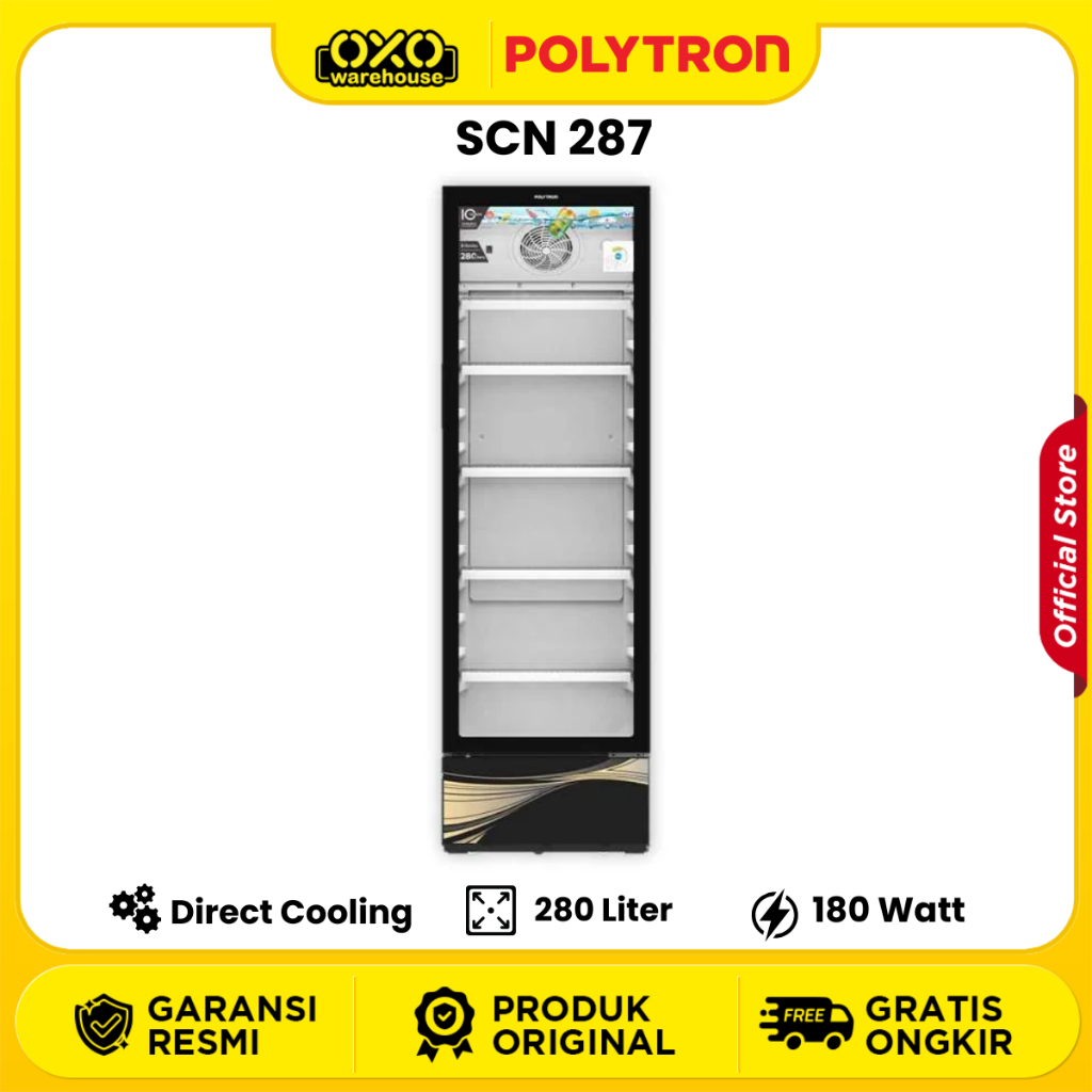 Jual POLYTRON Showcase 1 Pintu 280 Liter SCN-287 Pendinginan Cepat Low ...