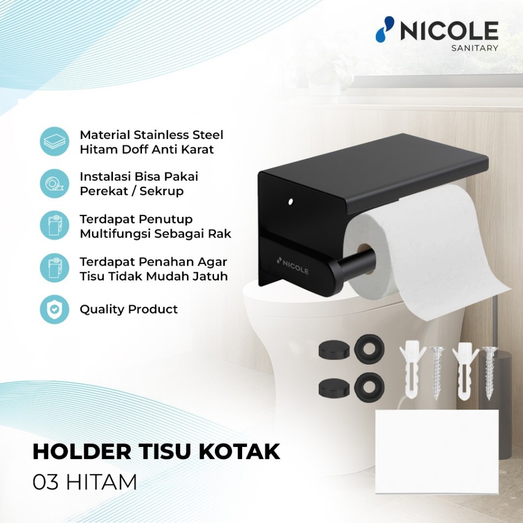 Jual Nicole Holder Tisu Kotak 03 Tempat Tisu Gulung Stainless Tempat ...