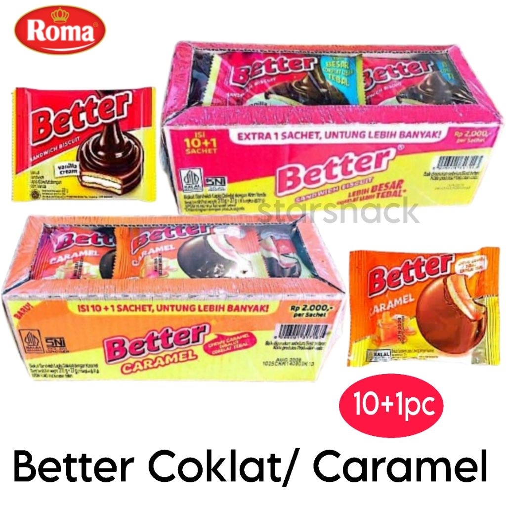 Jual Better biscuit renteng coklat karamel isi 10sachet | Shopee Indonesia