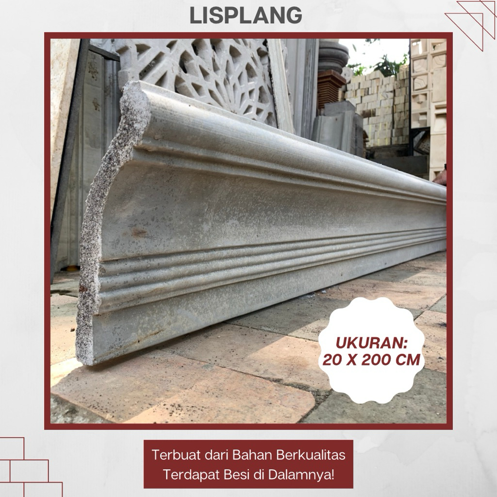 Jual Lisplang Beton Ukuran 20 x 200 cm / lis profil / lisplang / lis ...