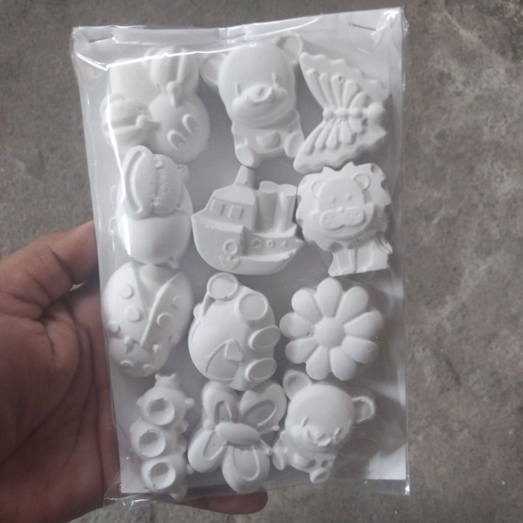 Jual patung lukis gypsum mini isi 12 pcs / mewarnai patung gipsum ...