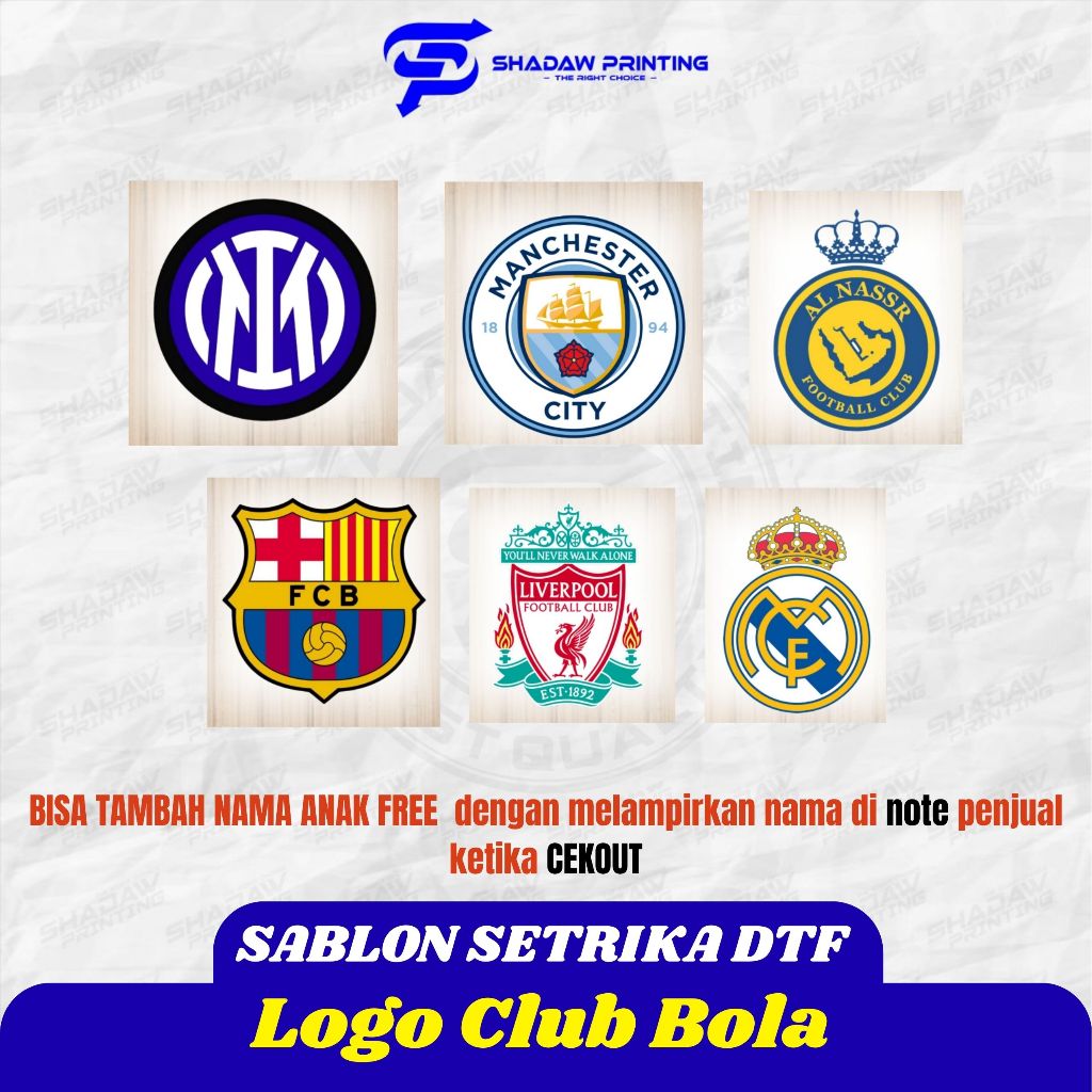 Jual Jual Patch Logo Sablon Dtf custom satuan / Logo Football Cetak ...
