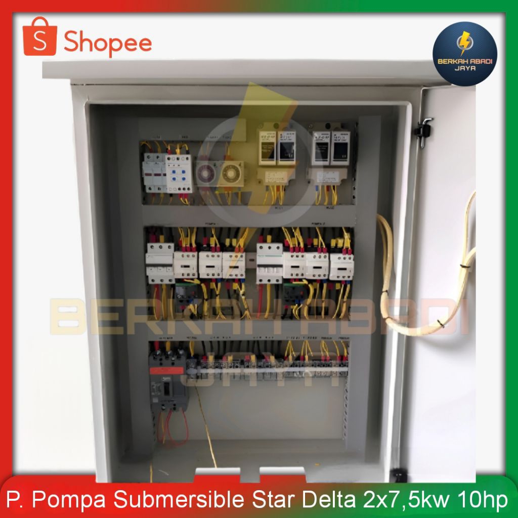 Jual panel pompa star delta otomatis submersible 2unit 7,5kw 10hp panel ...
