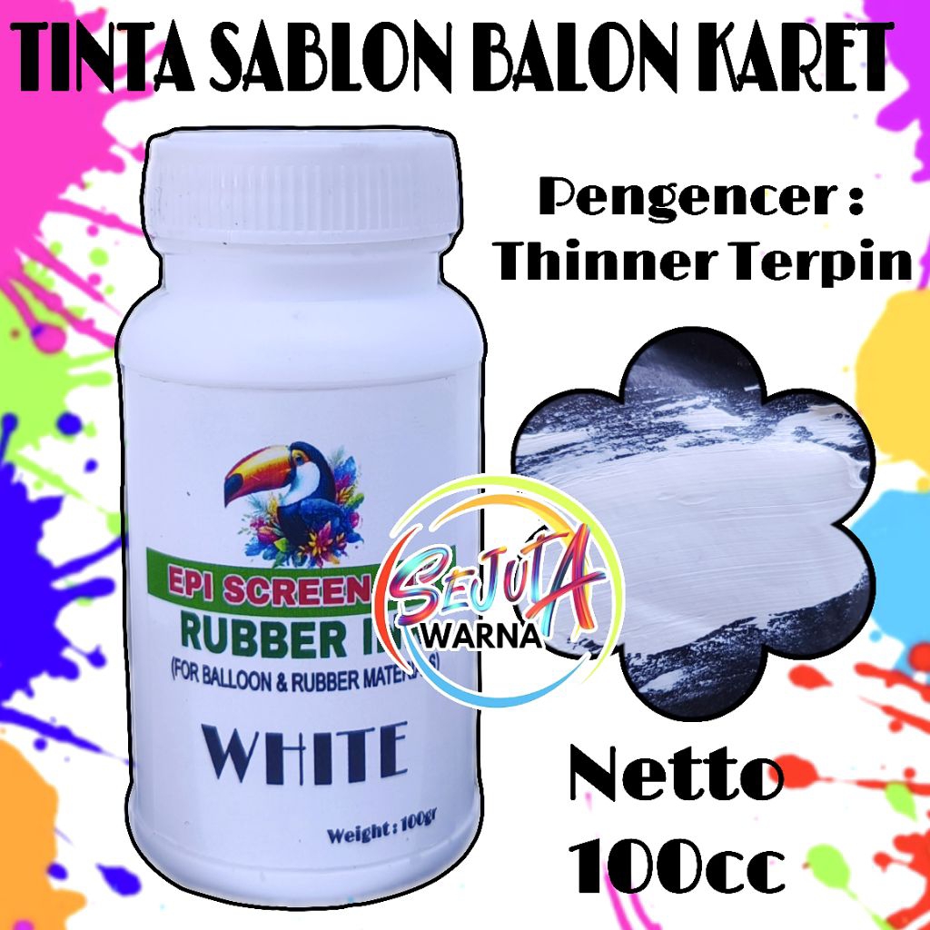 Jual CAT SABLON BALON KARET WHITE PUTIH 100CC TINTA SABLON | Shopee ...