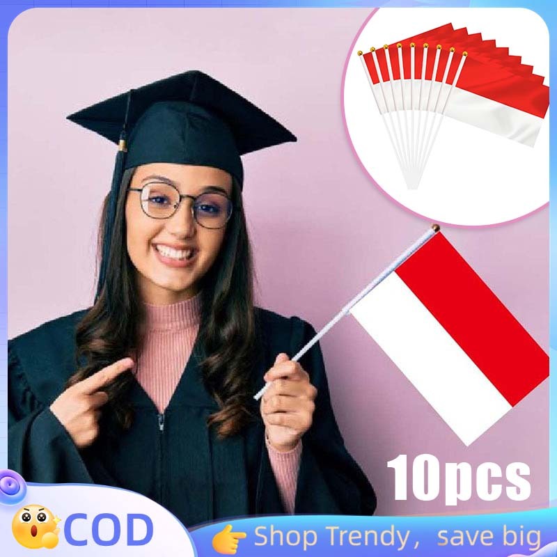 Jual 10pcs Bendera Pawai Merah Putih Kemerdekaan Bendera Indonesia ...
