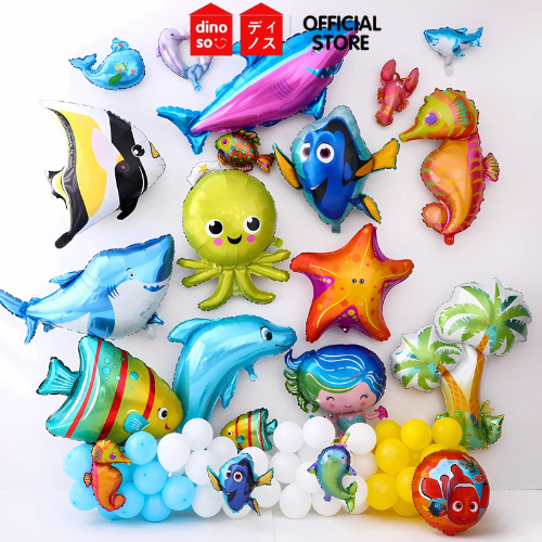 Jual DINOSO Balon Foil Karakter Hewan Laut Jumbo Mini Balon Tema ...
