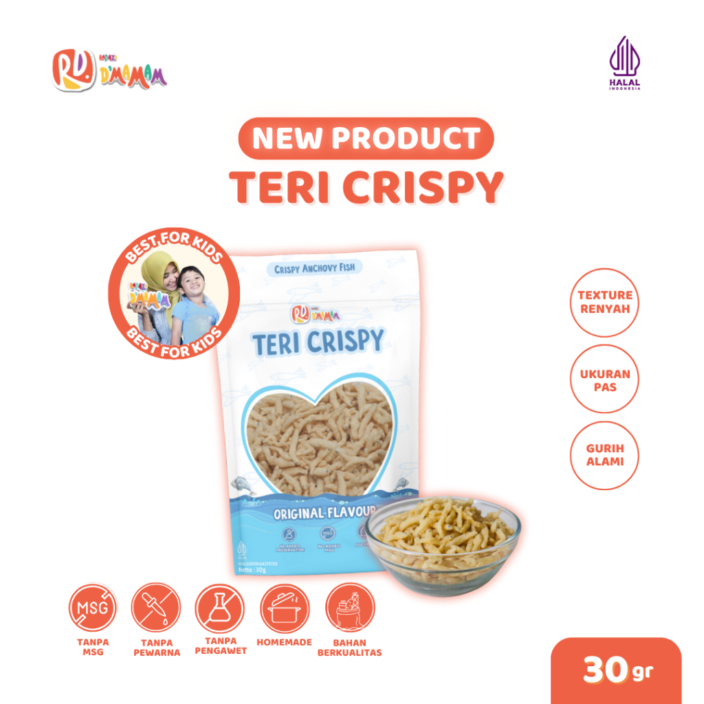 Jual D'MAMAM Teri Crispy Original Non MSG 30gr Crispy Anchovy Cemilan ...