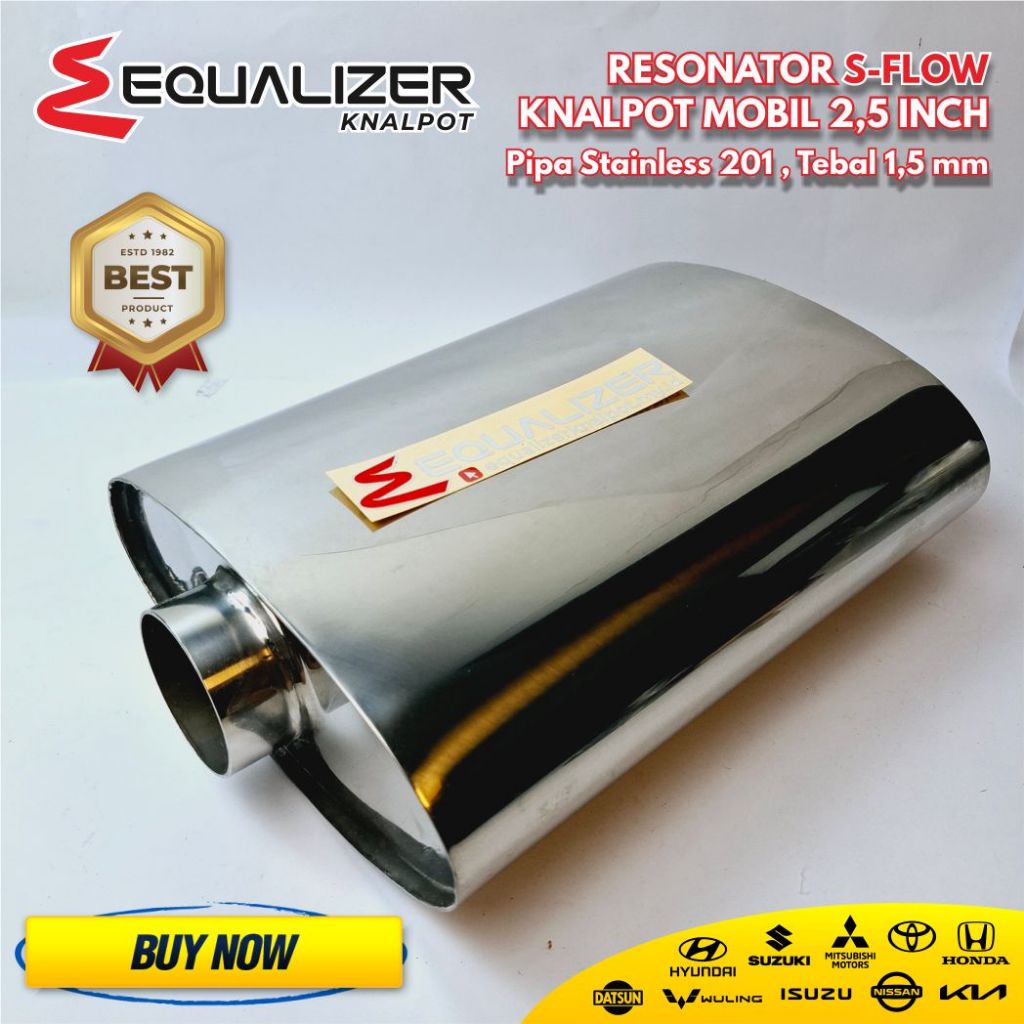Jual Resonator Oval S-flow Stainless Silent 2,5 inch Resonator Knalpot ...