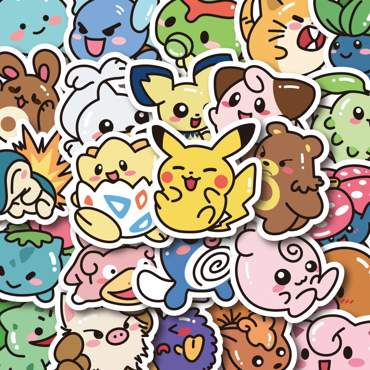 Jual Stiker Pokemon 100pcs – Pikachu, Koduck, Charmander, Bulbasaur ...