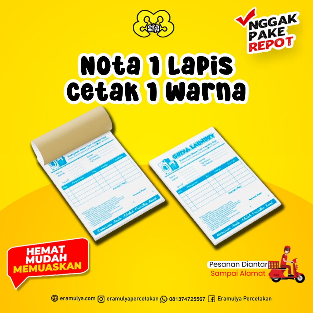Jual Cetak Nota 1 Lapis Cetak 1 Warna TInta | Shopee Indonesia