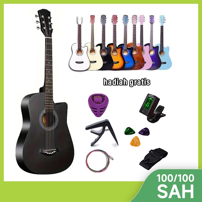 Jual PLAYOU 38 Inch Gitar Akustik Siswa Latihan Pemula Gitar Akustik ...