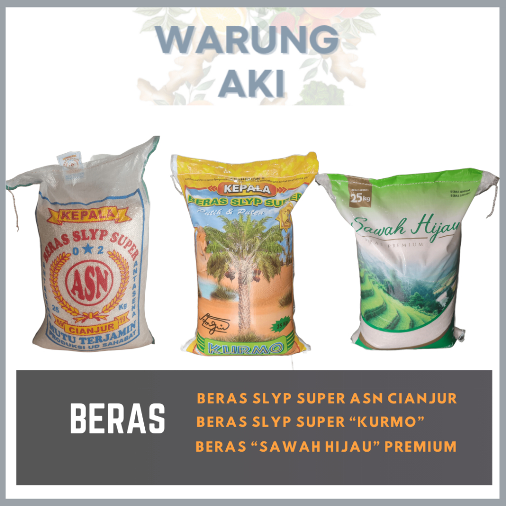 Jual Beras SLYP Super Merk KURMO | Beras Sawah Hijau Premium | Beras ...
