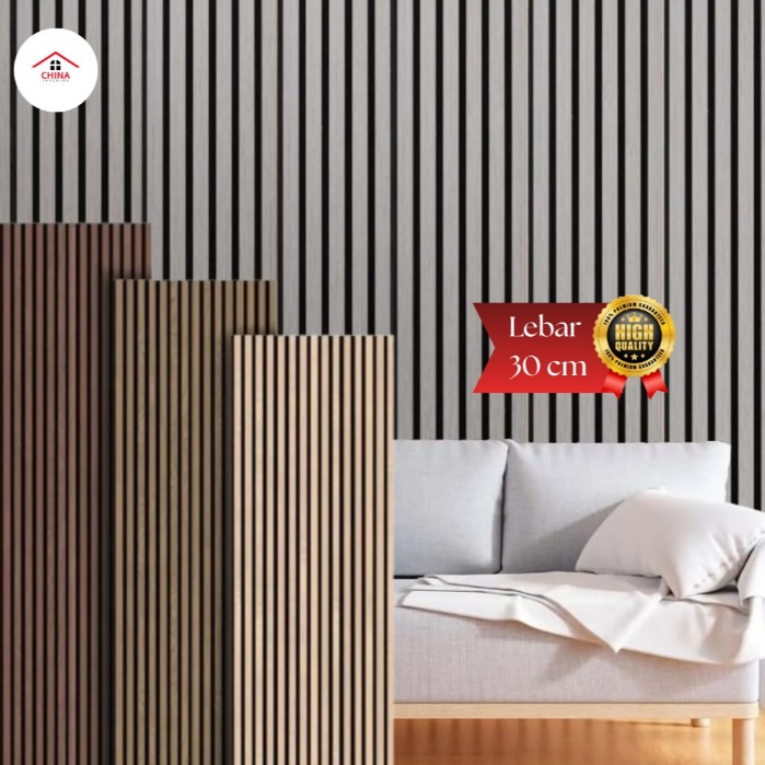 Jual Wall Panel Dinding Kayu Dekoratif 30x1cm 2.9Meter Wood panel Dekorasi Rumah Mewah Bahan ...