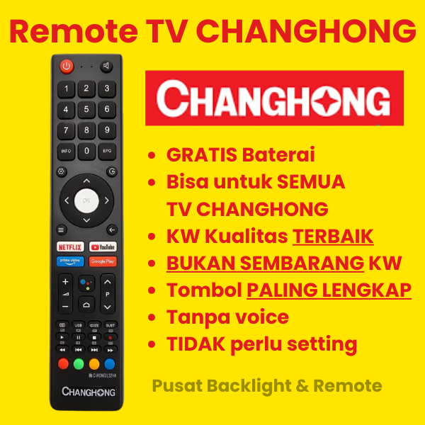Jual REMOTE REMOT TV CHANGHONG REMOTE SMART TV / LED / LCD CHANGHONG ...