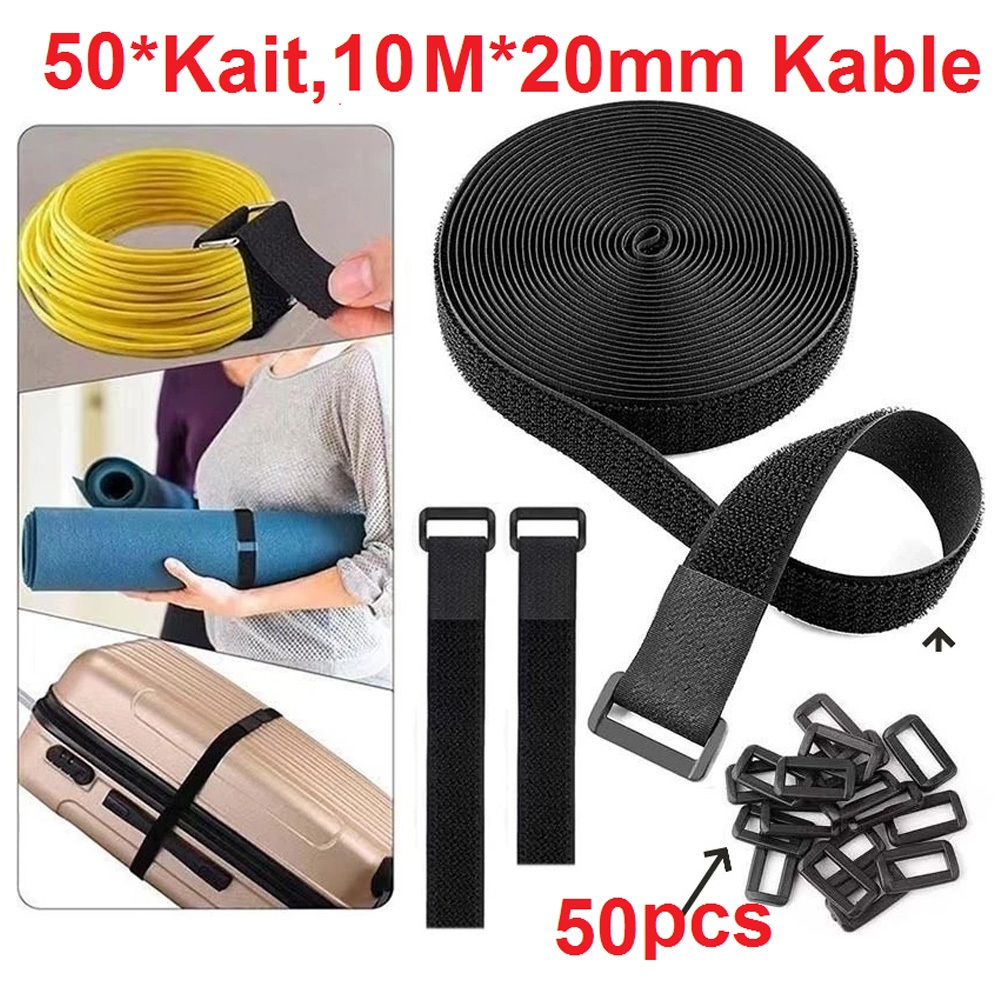 Jual Velcro Pengikat Kabel Barang Serbaguna Organizer Gulungan 10Meter ...