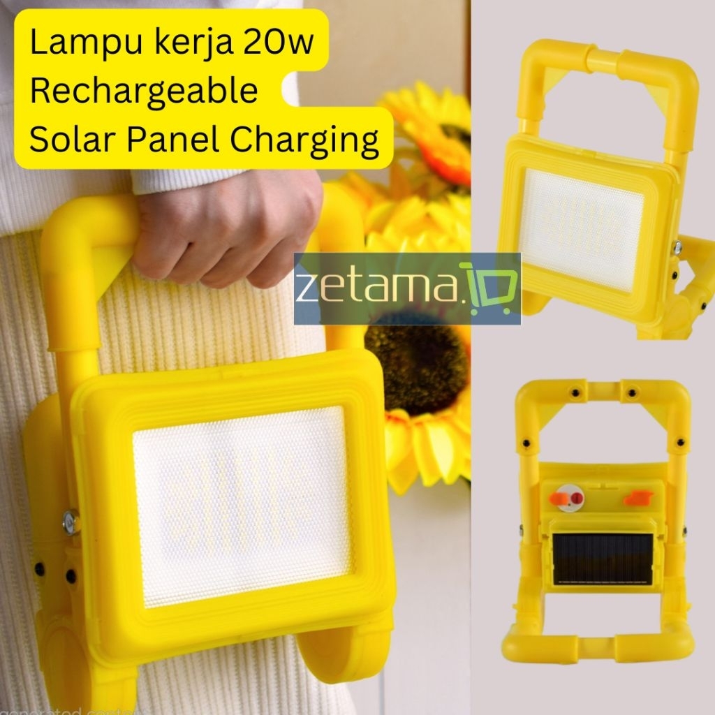 Jual Lampu Sorot Portable LED 20w Lampu Kerja Tahan Air Lampu Cas Stand ...