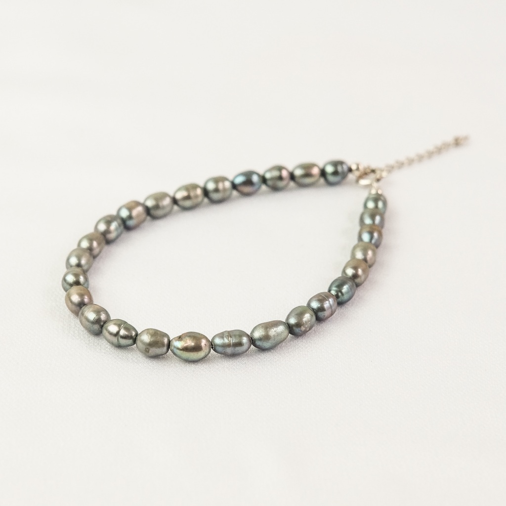 Jual Asia Silver Black Pearl Bracelet Gelang Mutiara Hitam Sterling ...