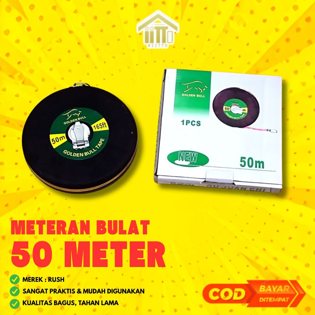 Jual METERAN BULAT 50 METER / METERAN KULIT ROLL PUTAR 50 METER ...