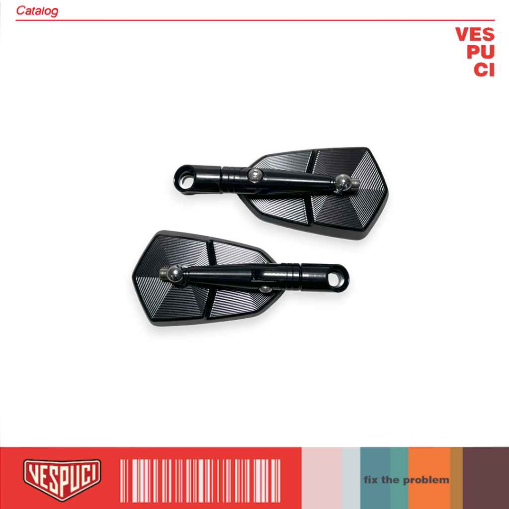 Jual Spion H2C Original V3 Black & Silver Universal for Vespa Sprint ...