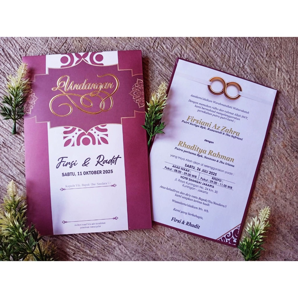 Jual Undangan Pernikahan Amplop Hard Cover Cantik Elegan VIP Murah ...