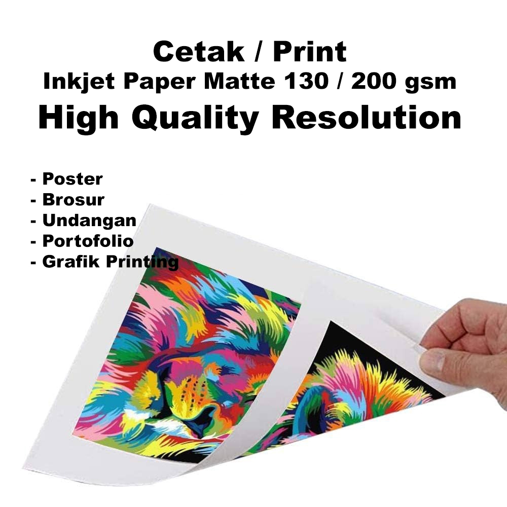 Jual Cetak / Print Poster Hi-Res Inkjet Paper Matte 130 / 200 gsm A4/A3 ...