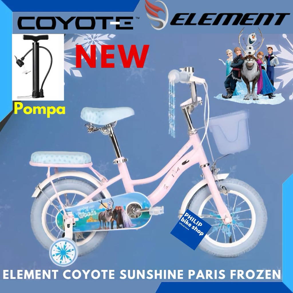 Jual Sepeda Anak Perempuan 12 Element Mini Coyote Frozen Sunshine Paris | Shopee Indonesia