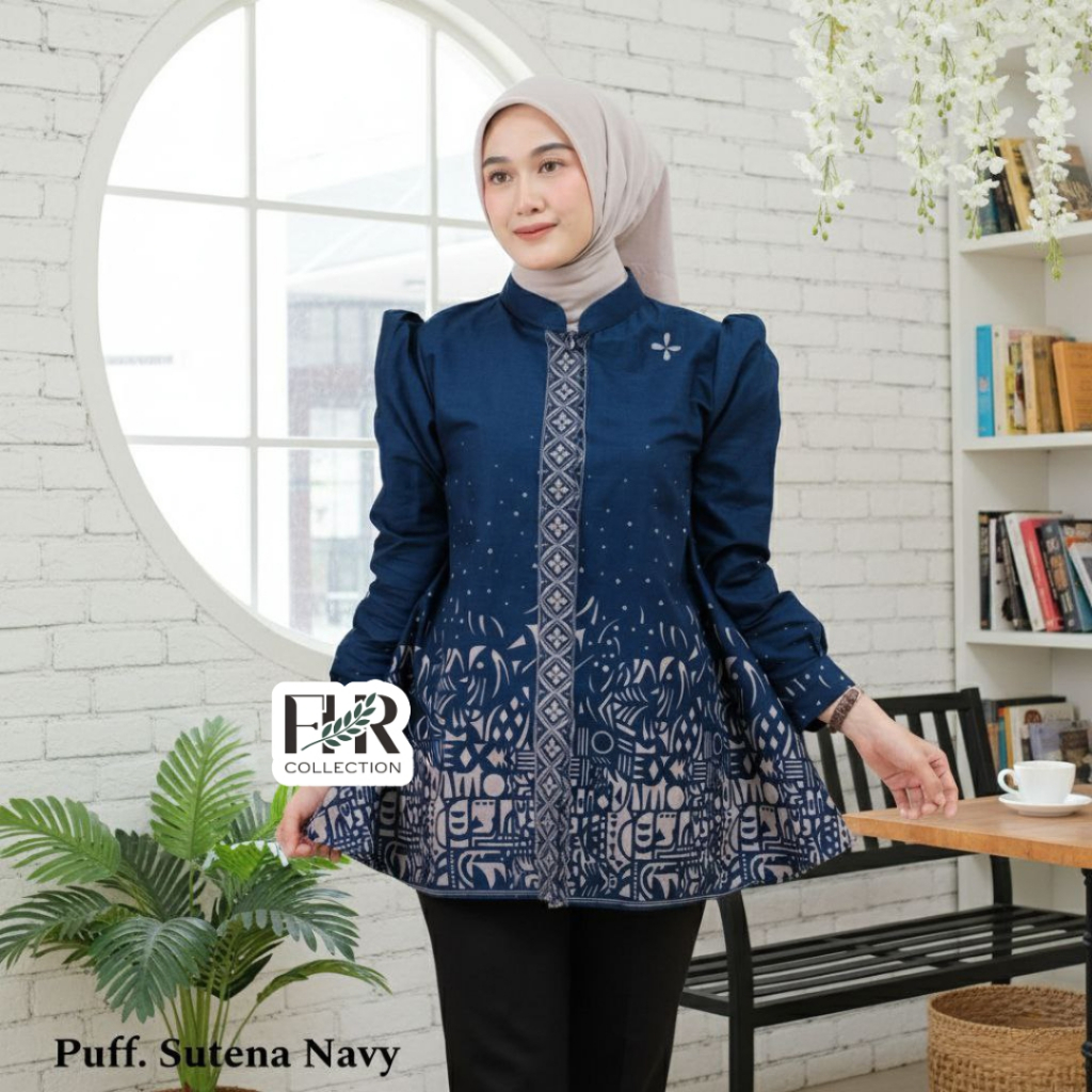 Jual Atasan Wanita Kekinian Blouse Batik Wanita Lengan Panjang Premium ...
