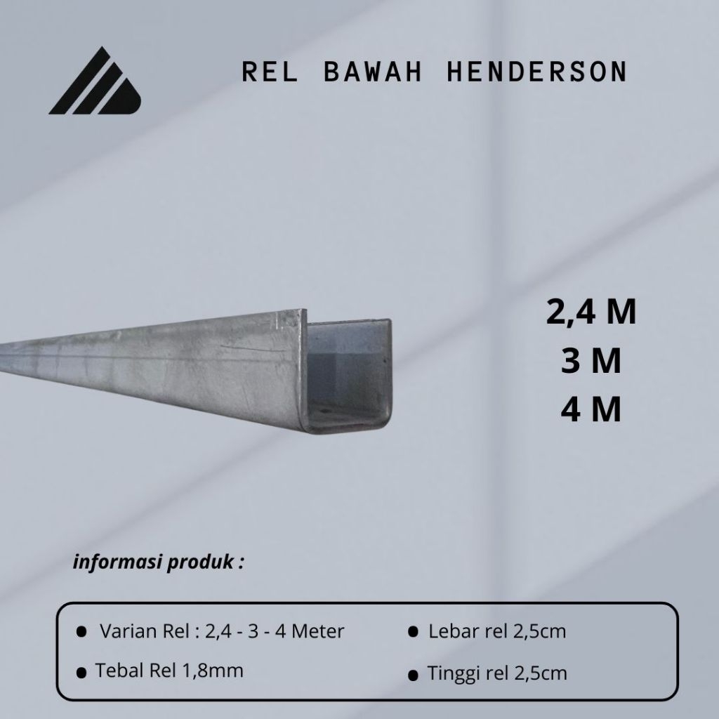 Jual Rel Bawah Henderson Ukuran 2,4m - 3m -4m | Shopee Indonesia