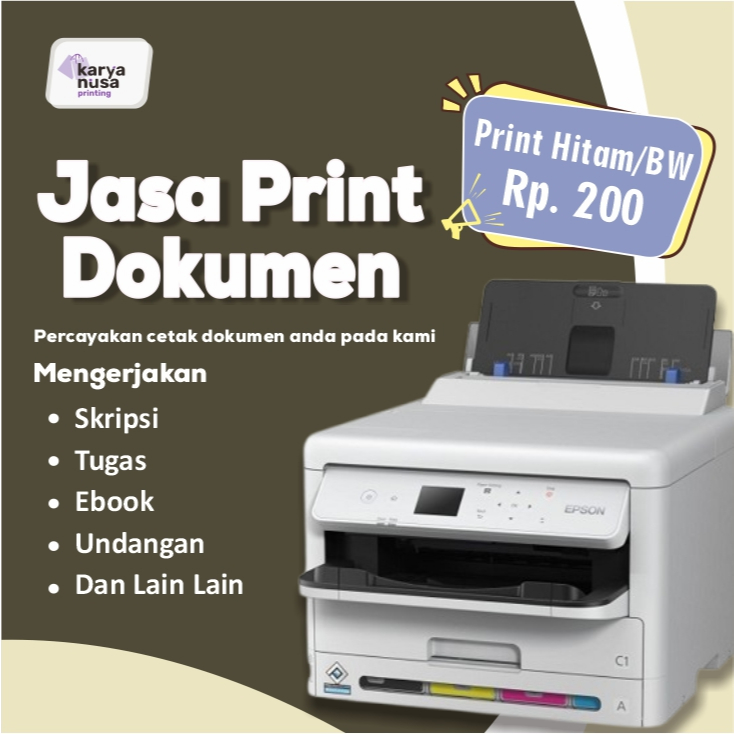 Jual JASA PRINT CETAK DOKUMEN A4 F4 SKRIPSI MAKALAH BUKU MODUL TUGAS CV LAPORAN BISA WARNA DAN ...