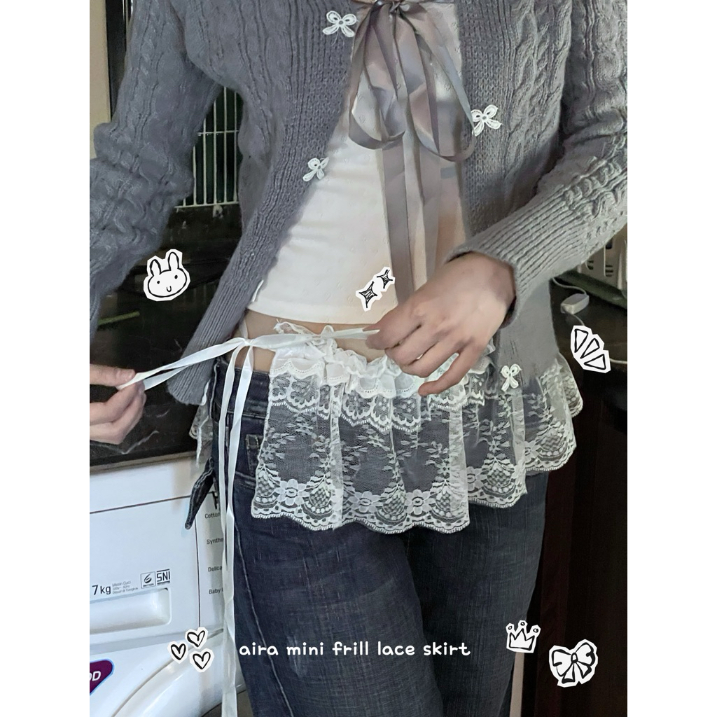 Jual aira frill mini lace skirt | rok renda | Shopee Indonesia
