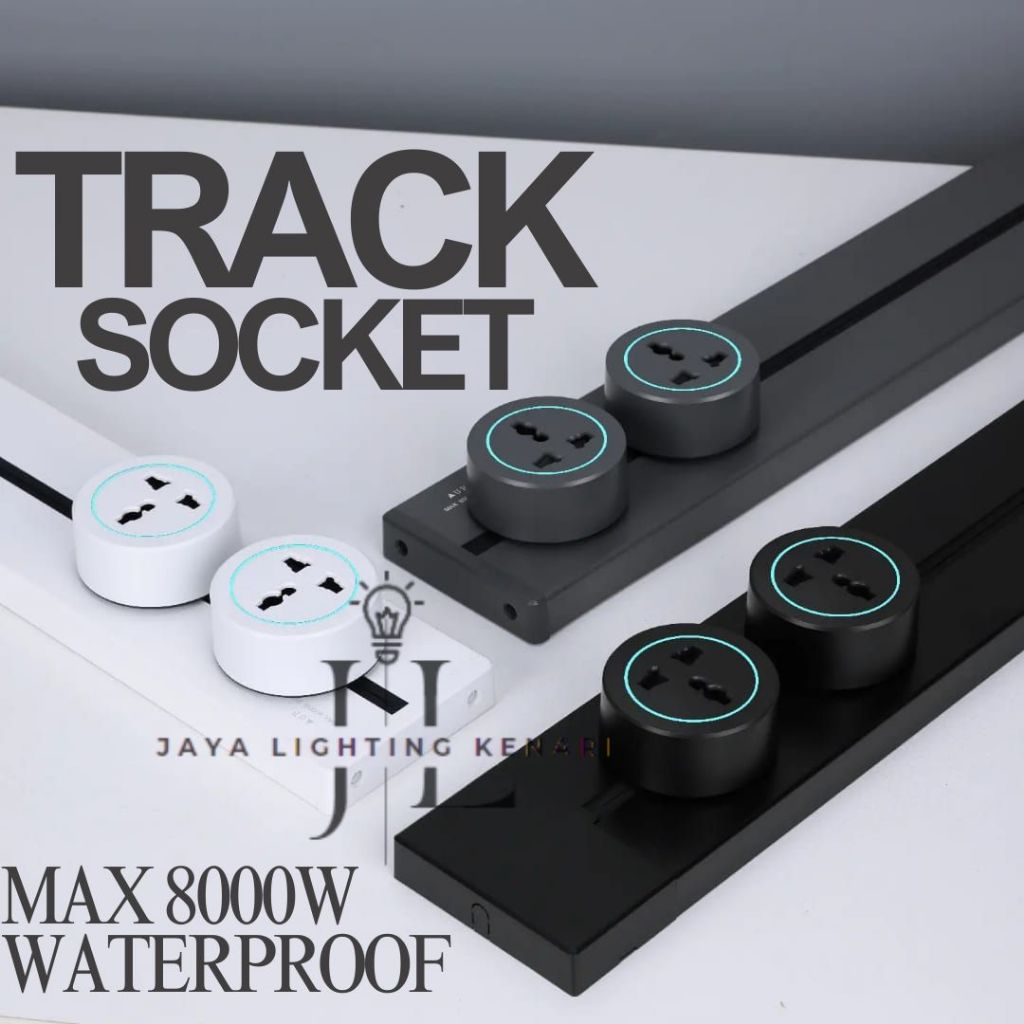Jual Track Socket Universal 30cm 50cm 75cm 100cm Track Stop Kontak Slim ...