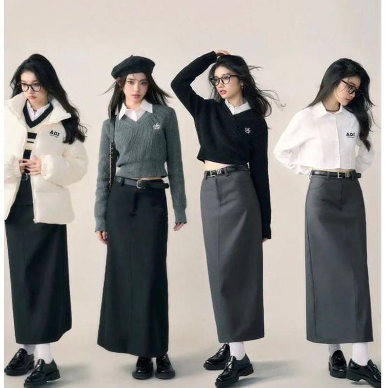 Jual Rok Span/Kasual/Formal/Model Terbaru Bahan Semi Woll Premium ...