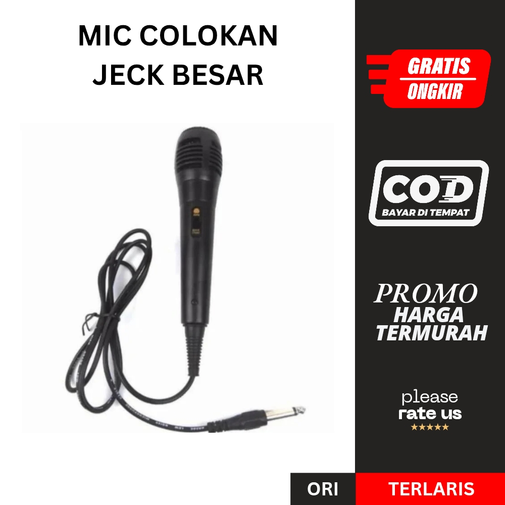 Jual MICROPHONE KARAOKE JEK BESAR / MIC KARAOKE KABEL JEK BESAR ...